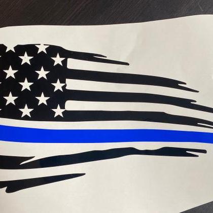 Back The Blue Vinyl Decal | Thin Blue Line Vinyl Decal | Cop Vinyl ...