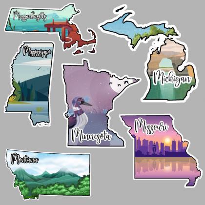 Custom State Sticker | State Sticker | Hometown Sticker | Water Bottle ...