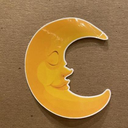Moon Sticker Decal | Smiling Moon Sticker Decal | Space Sticker Decal ...