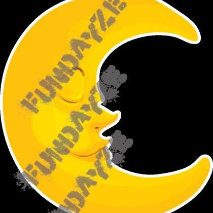 Moon Sticker Decal | Smiling Moon Sticker Decal | Space Sticker Decal ...