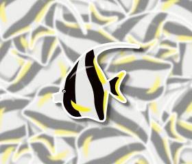 Angelfish Sticker | Fish Sticker | Ocean Sticker | Water Bottle Sticker ...