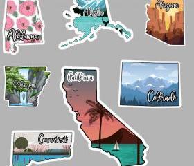 Custom State Sticker | State Sticker | Hometown Sticker | Water Bottle ...