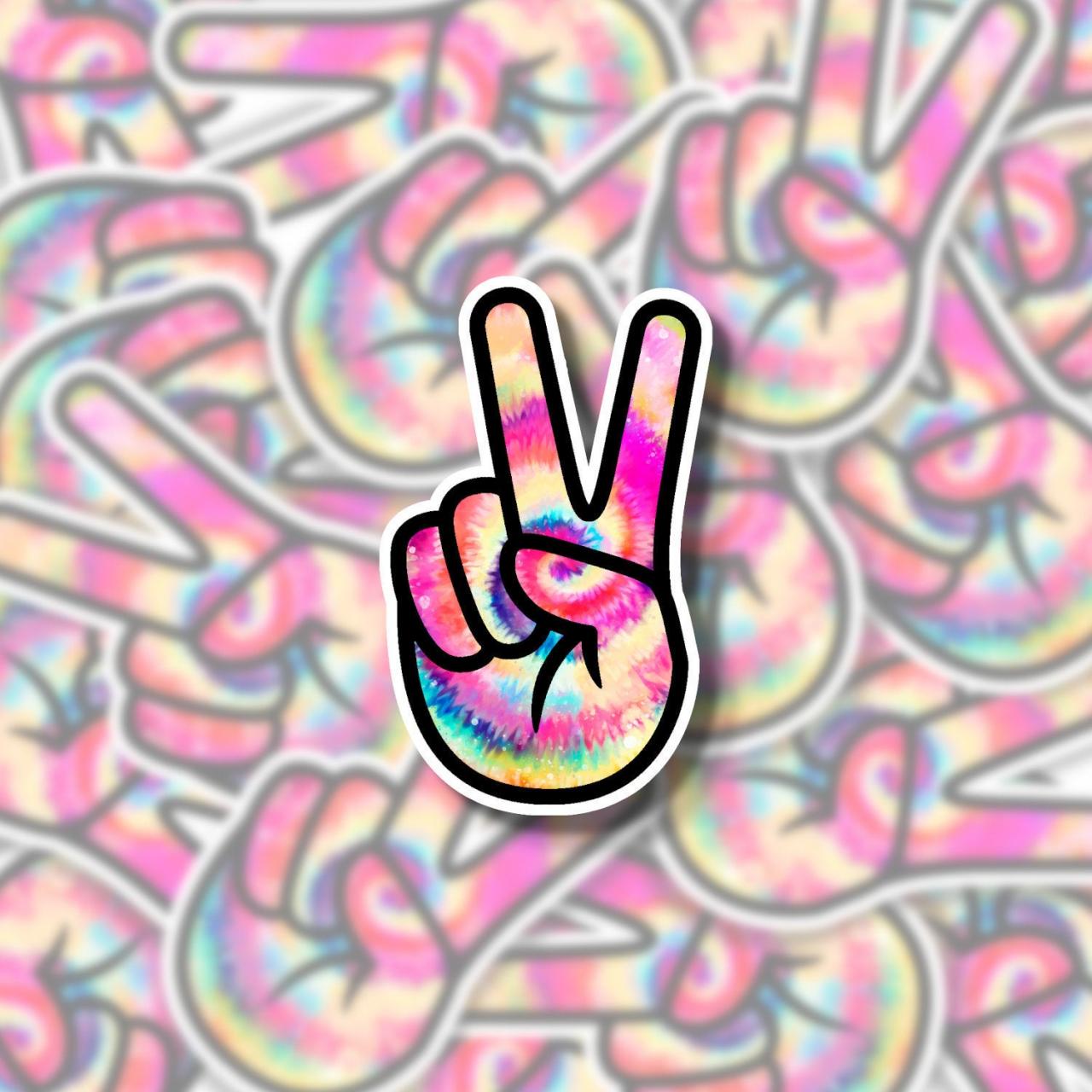 Tie Dye Peace Sign Sticker | Hippie Sticker | Cool Sticker | Small Gift ...