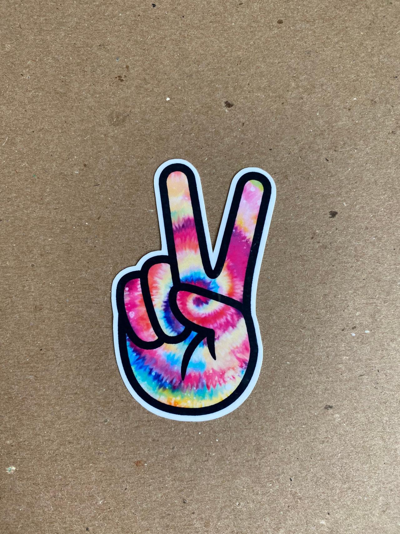 Tie Dye Peace Sign Sticker | Hippie Sticker | Cool Sticker | Small Gift ...