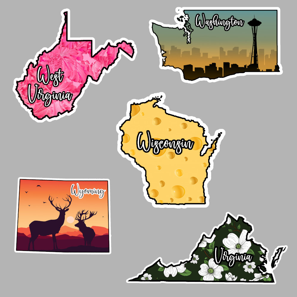 Custom State Sticker | State Sticker | Hometown Sticker | Water Bottle ...