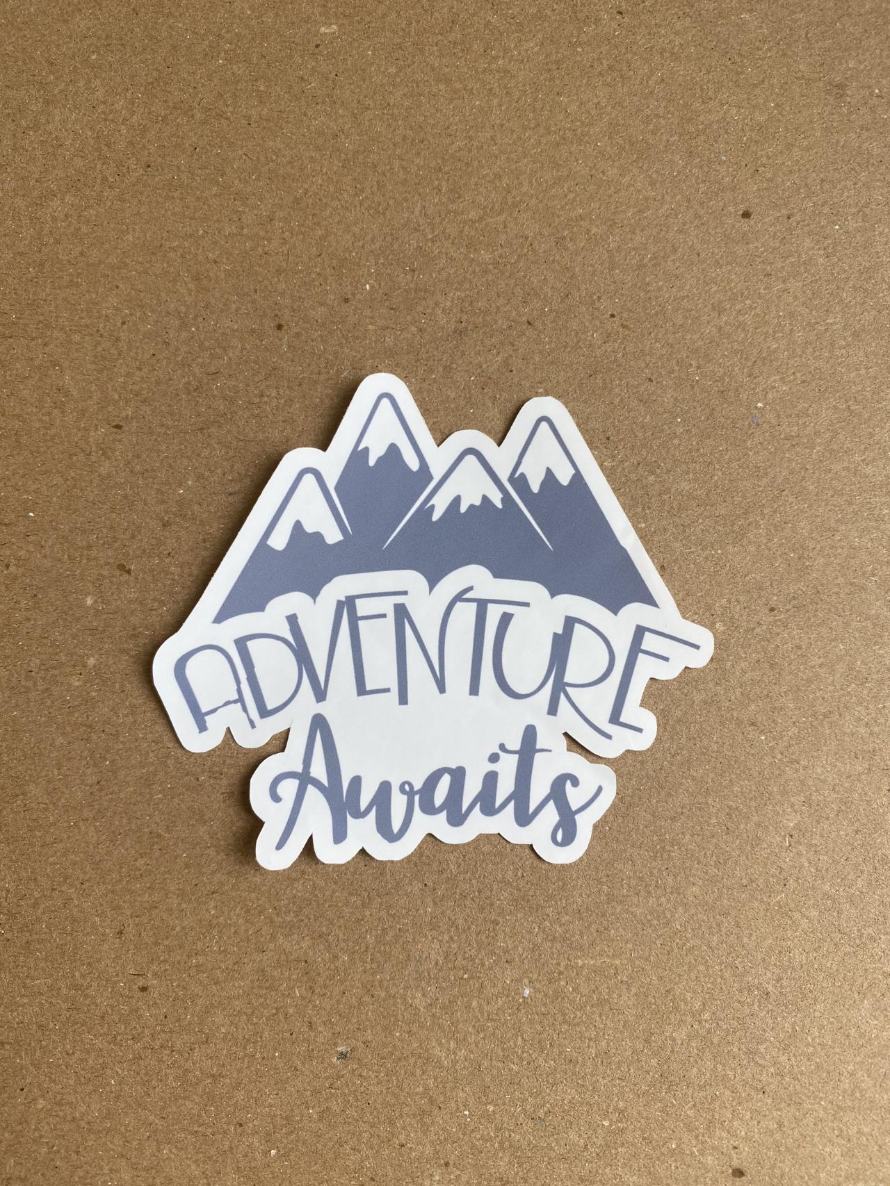 Adventure Awaits Sticker | Hiking Sticker | Outdoor Sticker | Laptop ...