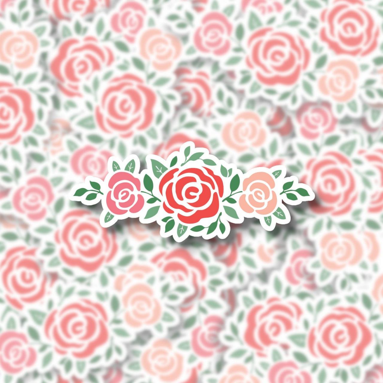 Rose Sticker Decal | Roses Sticker Decal | Cluster Roses Sticker Decal ...