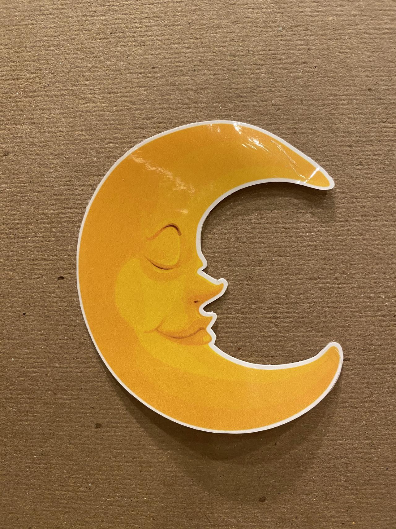 Moon Sticker Decal | Smiling Moon Sticker Decal | Space Sticker Decal ...