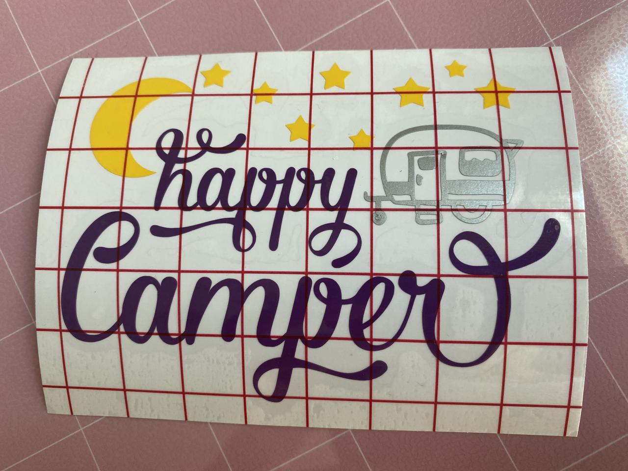 Happy Camper Sticker Decal, Water Bottle Sticker Decal, Camping Sticker ...
