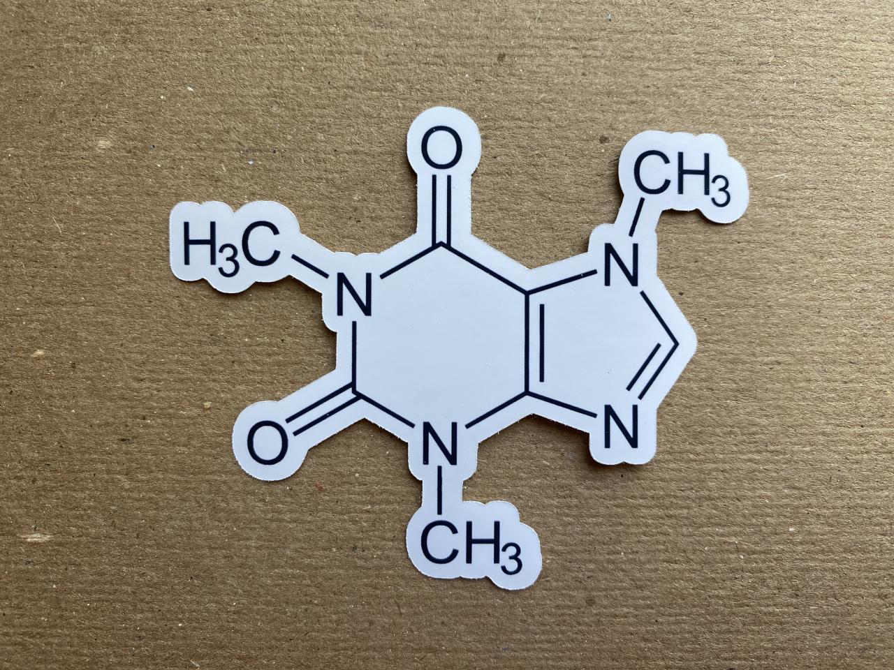 Caffeine Molecule Sticker | Laptop Sticker | Water Bottle Sticker ...