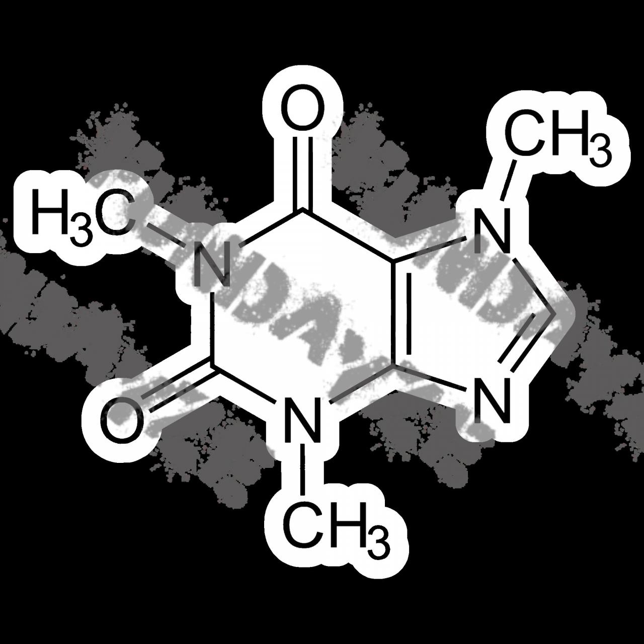 Caffeine Molecule Sticker | Laptop Sticker | Water Bottle Sticker ...
