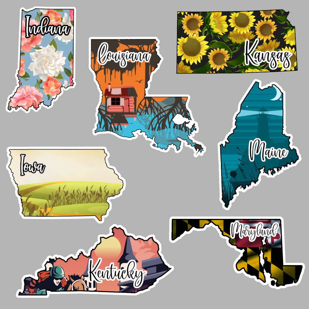 Custom State Sticker | State Sticker | Hometown Sticker | Water Bottle ...