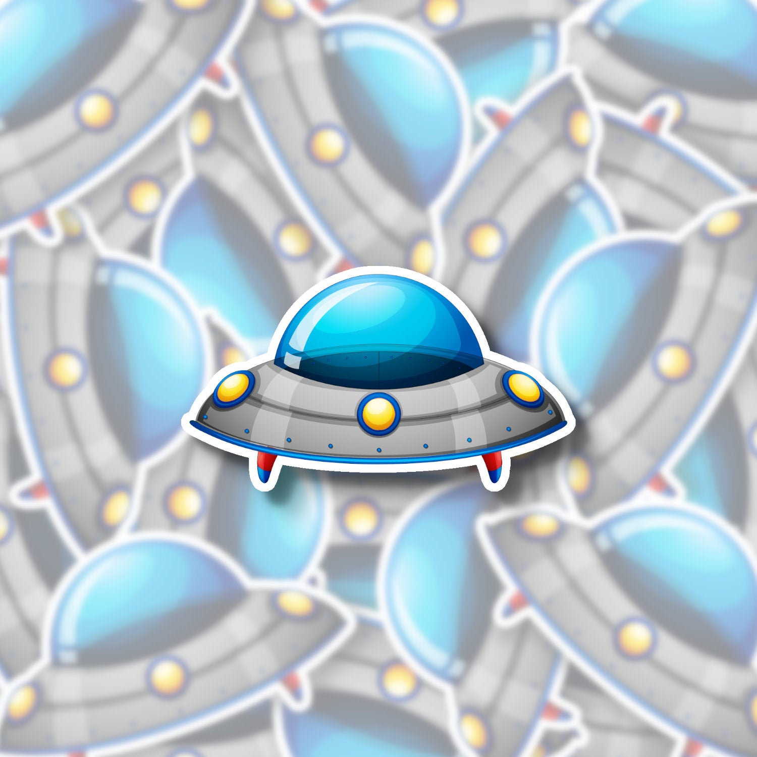 Ufo Sticker Decal | Space Sticker Decal | Outer Space Sticker Decal ...