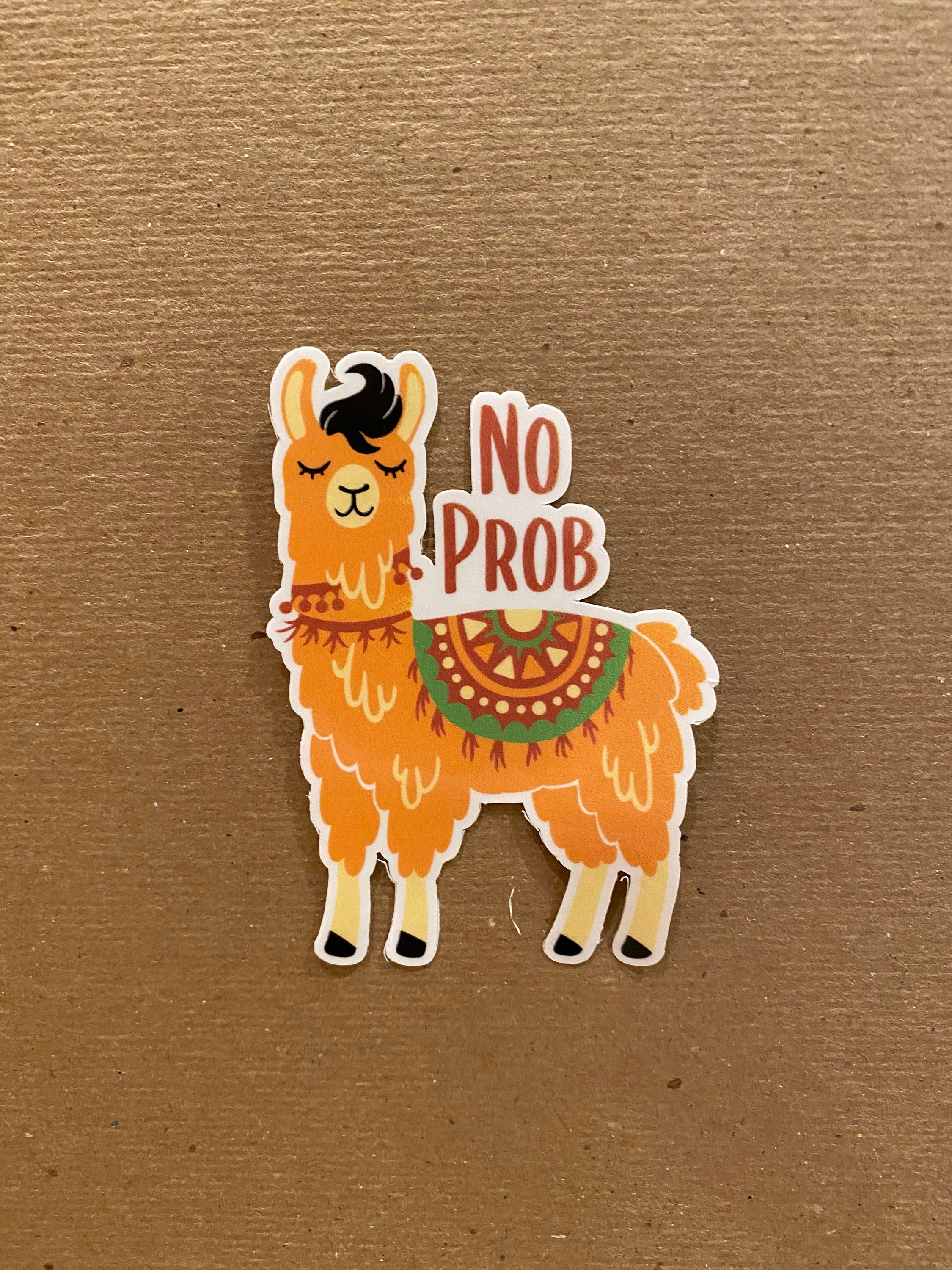No Prob Llama Sticker | Llama Sticker Decal | Funny Sticker Decal ...