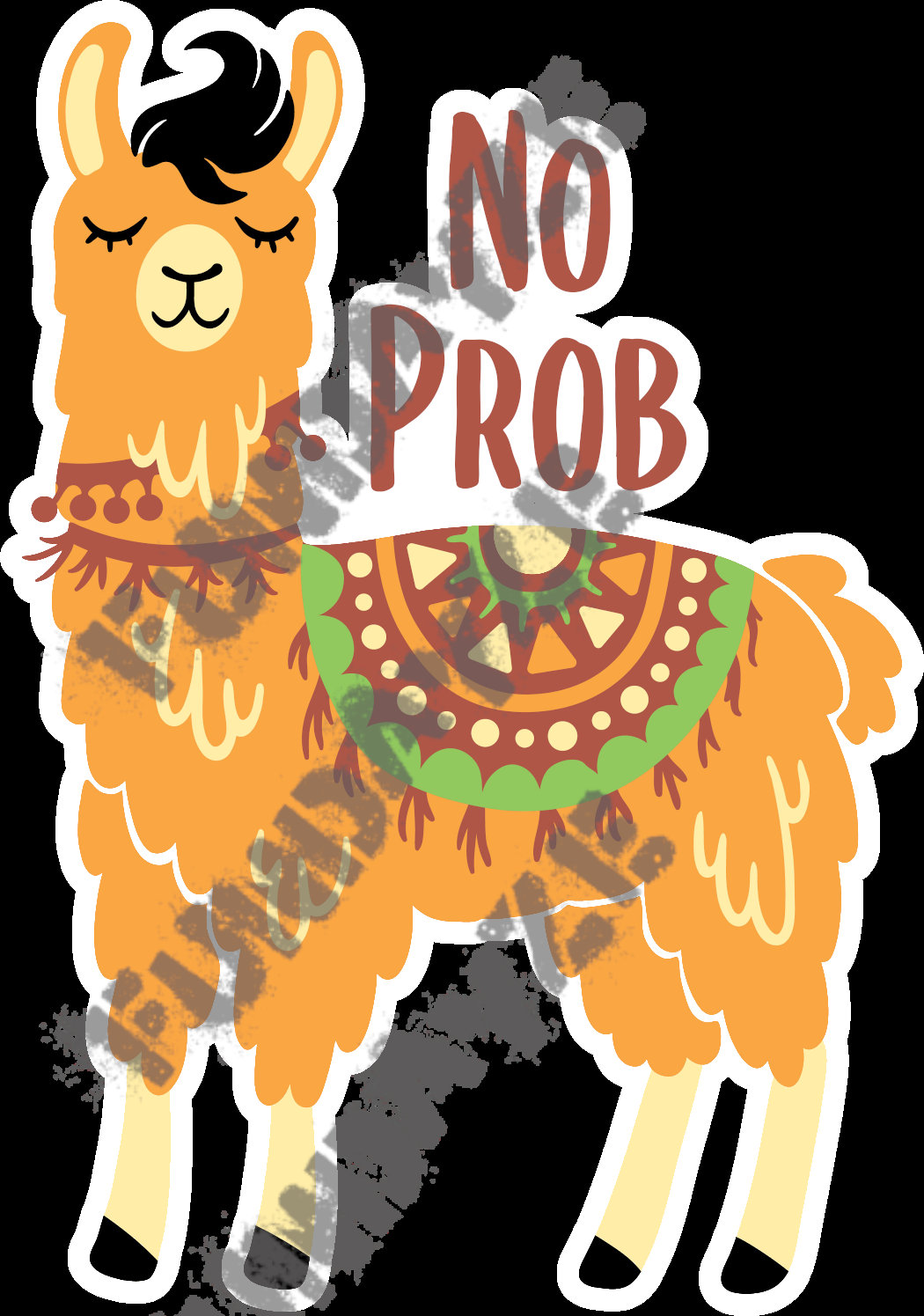No Prob Llama Sticker | Llama Sticker Decal | Funny Sticker Decal ...