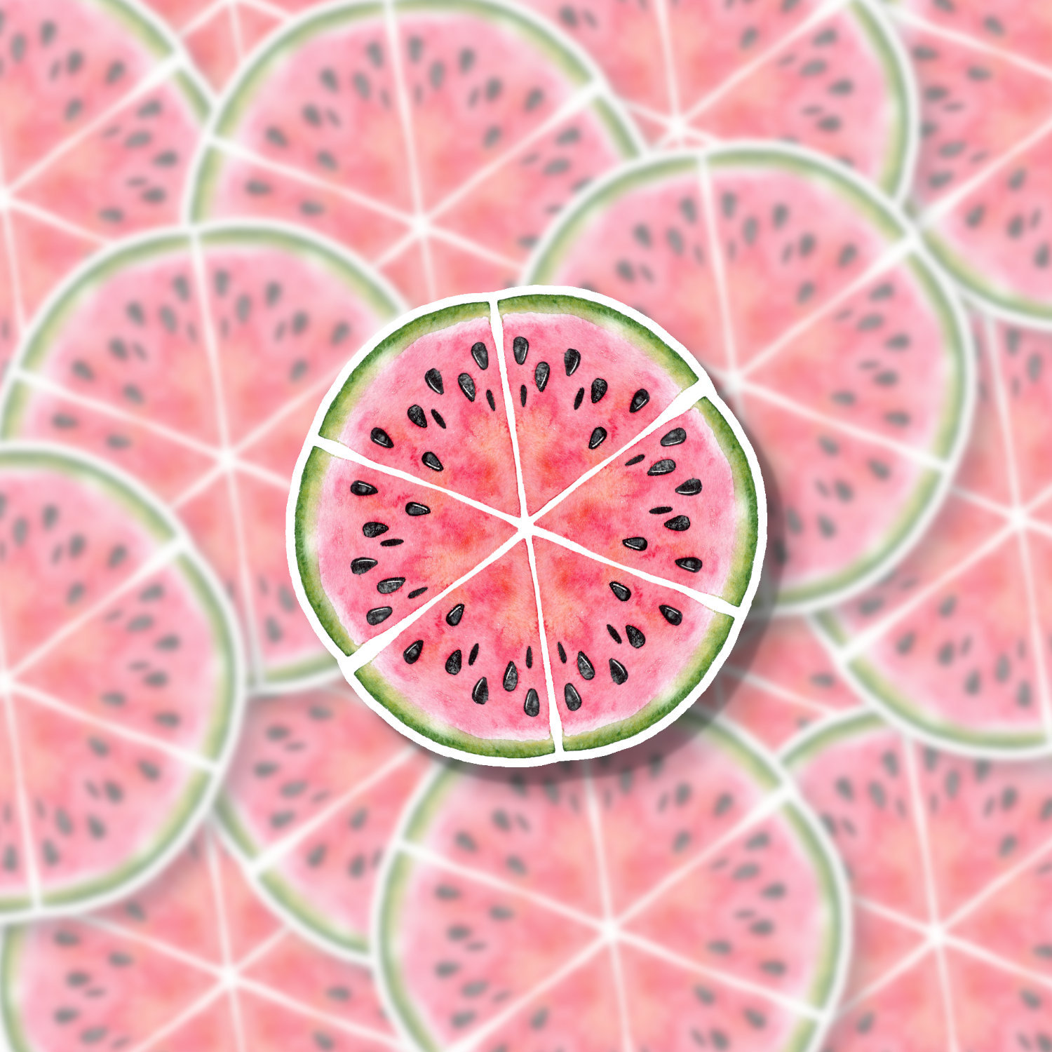 Watermelon Sticker Decal | Watercolor Sticker Deca | Laptop Sticker ...
