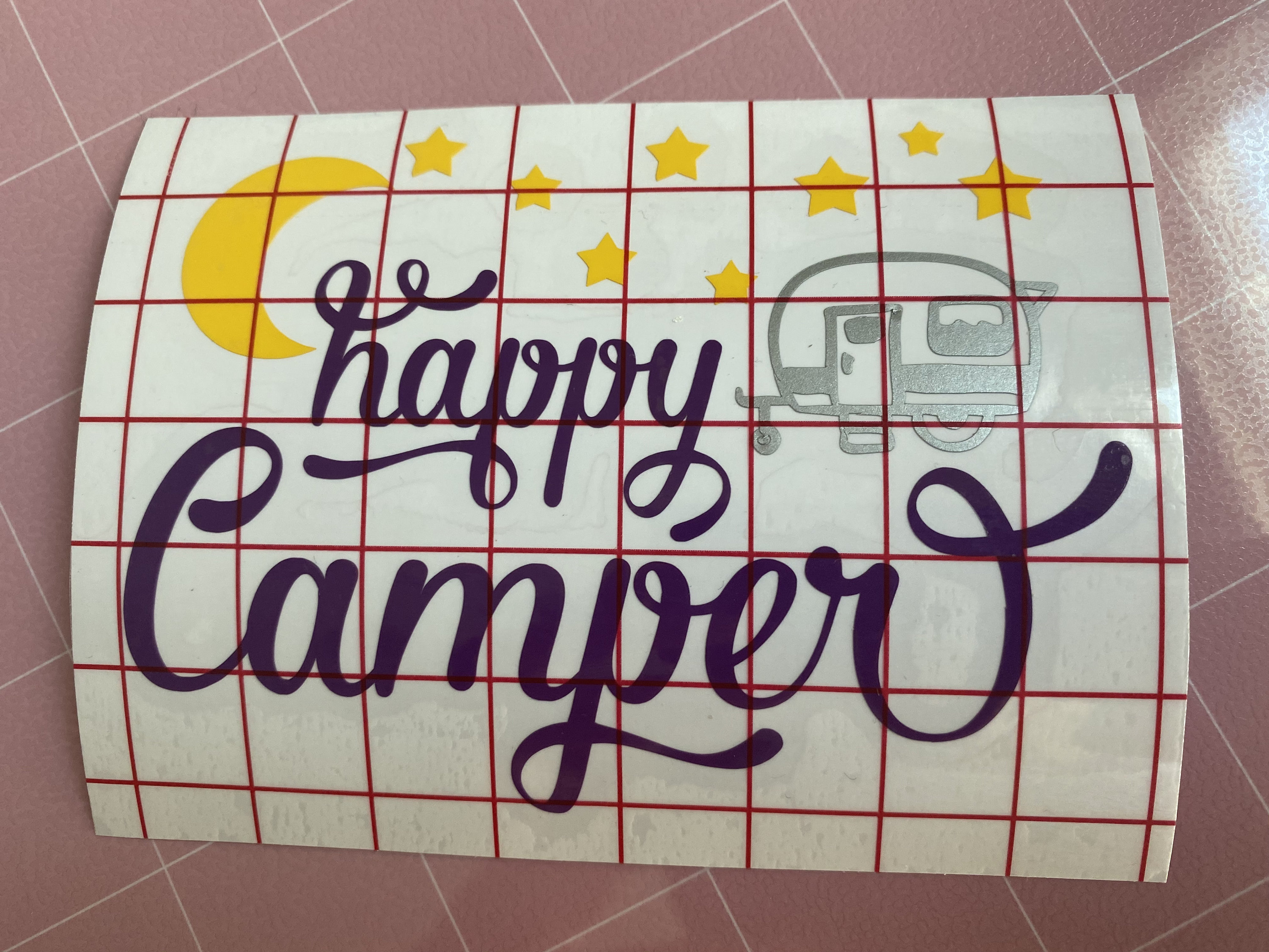 Happy Camper Sticker Decal, Water Bottle Sticker Decal, Camping Sticker ...