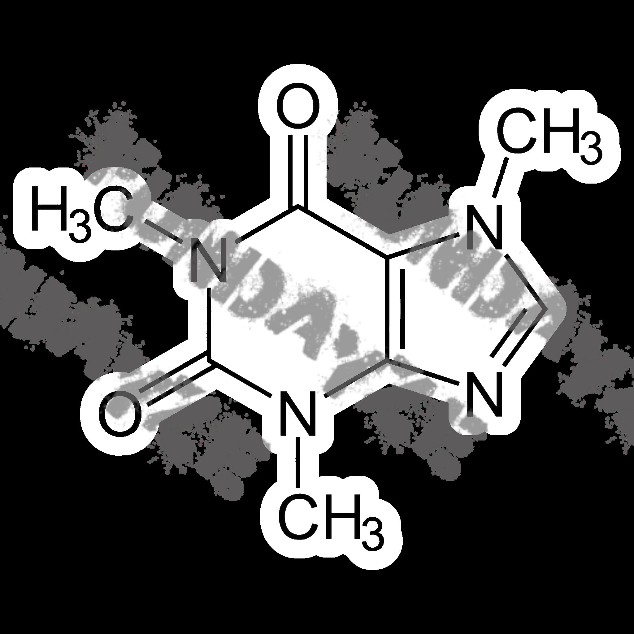 Caffeine Molecule Sticker | Laptop Sticker | Water Bottle Sticker ...